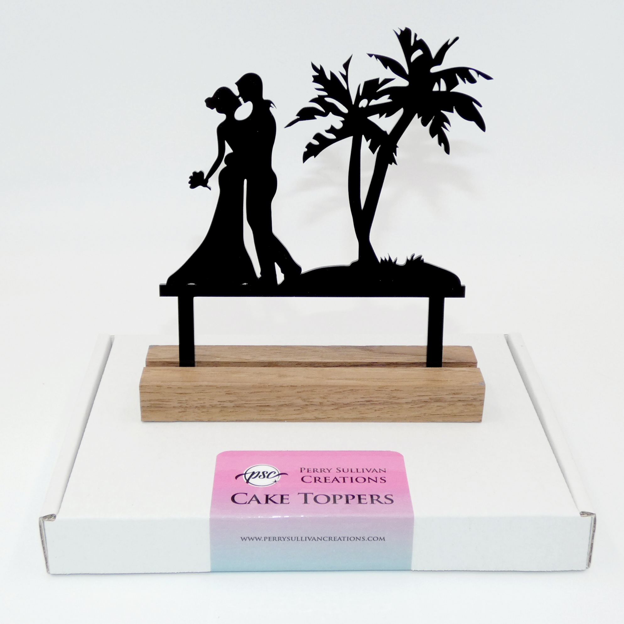 Beach Themed Wedding Cake Topper – 5″ Black 3mm Acrylic - Perry ...